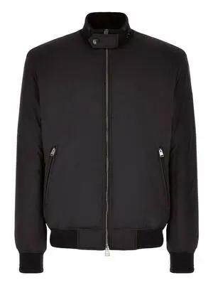Canali Nuvola Padded Technical Fabric Bomber Jacket - Black