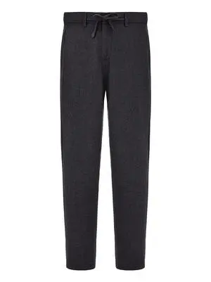 Canali Wool Drawstring Chinos - Grey