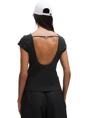 Lululemon Organic Cotton Open-back T-shirt - Black