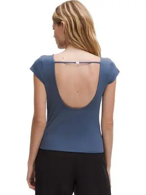Lululemon Organic Cotton Open-back T-shirt - Blue Twill