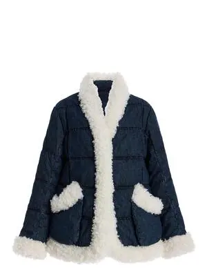 IENKI IENKI Keptar Quilted Denim Down Jacket - Blue