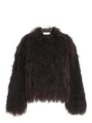 STAND STUDIO Charlotte Shearling Jacket - Dark Grey