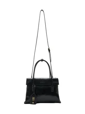Miu Miu Solitaire Small Leather Tote Bag - Black