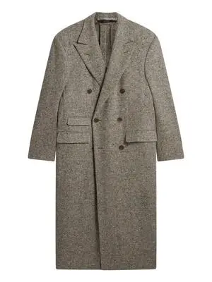 Dunhill Cashmere Donegal Tweed Double-breasted Overcoat - Grey