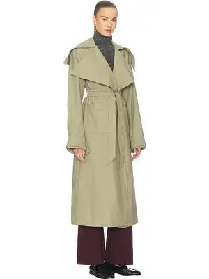 MORE TO COME Casie Trench Coat - Sage