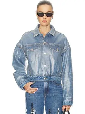 Alexander Wang Trucker Jacket - Vintage Marbled Blue
