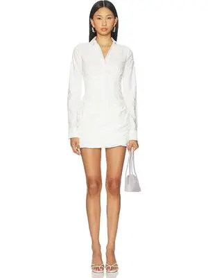 GUIZIO Corset Shirt Dress - White