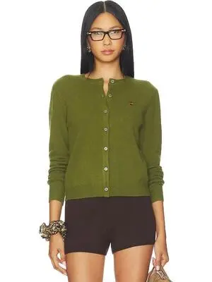 GUIZIO Relaxed Fit Cardigan - Matcha Green