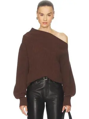 Brochu Walker Hart Off Shoulder Pullover - Cordovan