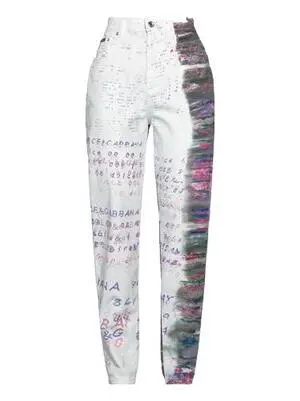 Dolce & Gabbana Denim Jeans With Glittered Detailing - Grey