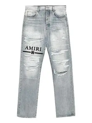 Amiri Cotton Straight-leg Jeans - Blue