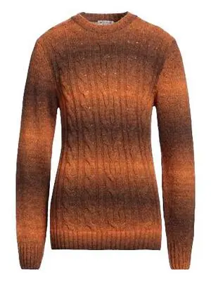 DANIELE ALESSANDRINI Striped Crewneck Sweater - Rust