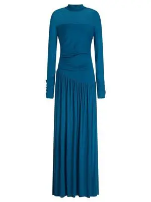 Diane Von Furstenberg Kirstie Mesh-paneled Jersey Maxi Dress - Petrol