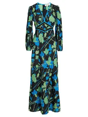 Diane Von Furstenberg Seline Floral-print Maxi Dress - Black