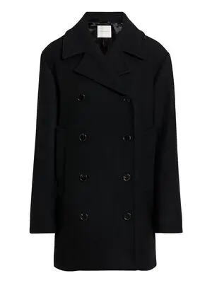 Veronica De Piante Claudia Double-breasted Wool-blend Coat - Black