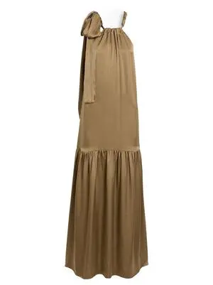 Veronica De Piante Harper Silk-charmeuse Maxi Dress - Army Green