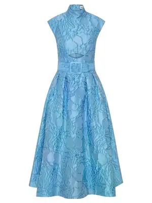 Rebecca Vallance Aegir Cut-out Belted Midi Dress - Blue