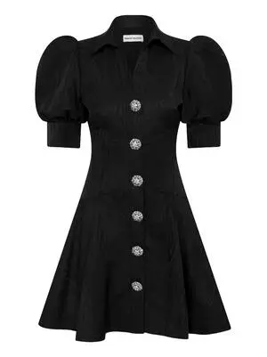 Rebecca Vallance Narcissa Button Mini Dress - Black