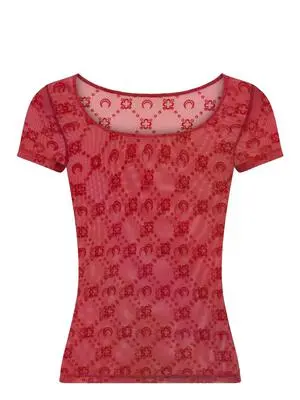 MARINE SERRE Moonogram Round-neck T-shirt - Red