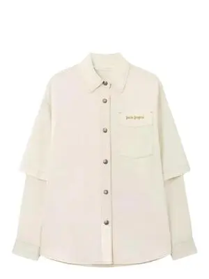 Palm Angels Hybrid Buttoned Overshirt - Neutrals