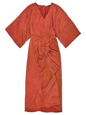 Bimba Y Lola V-neck Ruffled Maxi Dress - Orange