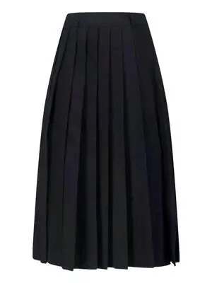 DUNST Pleated Midi Skirt - Black
