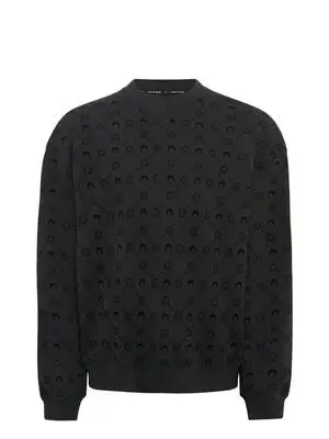 MARINE SERRE Moonogram Flocked Fleece Sweatshirt - Black