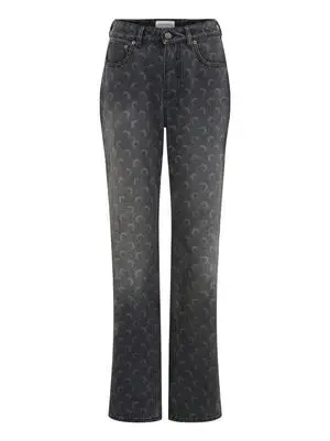 MARINE SERRE Moon Laser Wash Straight Jeans - Neutrals
