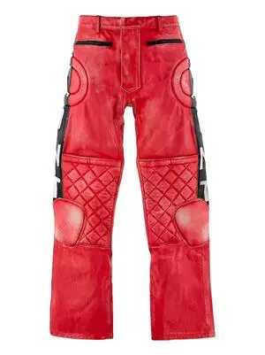 SAINT MXXXXXX Panelled Trousers - Red