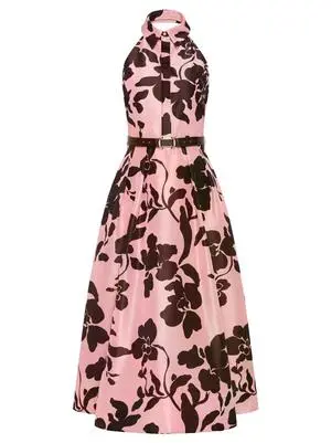 Rebecca Vallance Connie Halter Floral Midi Dress - Pink