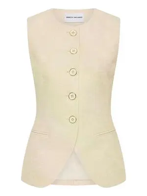 Rebecca Vallance Buttoned Sleeveless Vest - Neutrals