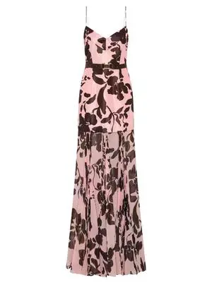 Rebecca Vallance Connie Pleated Floral Maxi Dress - Pink