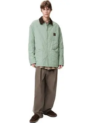 Loewe Padded Overshirt In Technical Shell - Turquoise