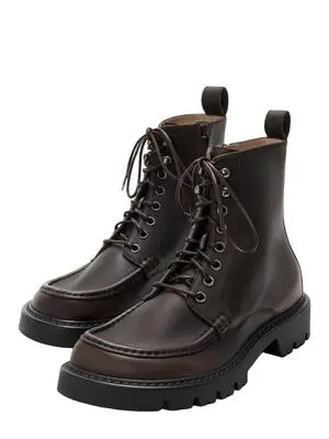 Loewe Sierra Combat Ankle Boot - Dark Brown