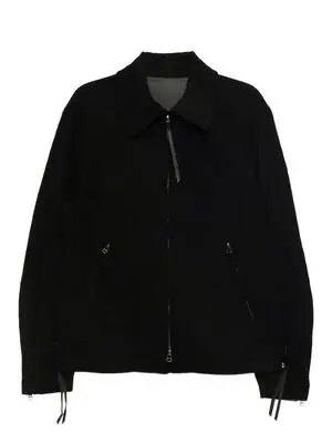 THE VIRIDI-ANNE Wool Zip-up Jacket - Black