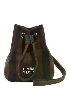 Bimba Y Lola Checked Makeup Bag - Brown