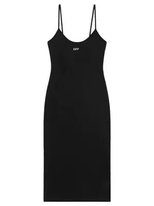 Off-White Strappy Midi Dress - Black