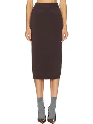SEROYA Opal Knit Skirt - Slate Brown