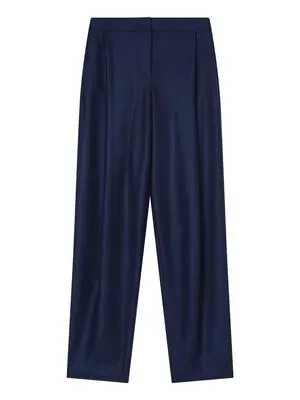 Giorgio Armani Single-pleat Cashmere Flannel Trousers - Blue