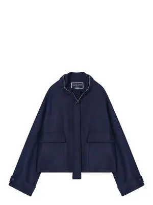 Giorgio Armani Virgin Wool Pea Coat - Patterned