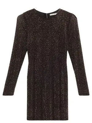 Alice + Olivia Embellished Mini Dress - Black/dorado
