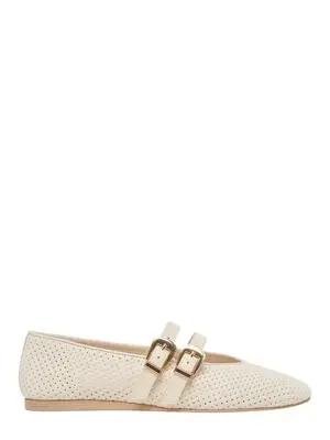 DOLCEVITA Baylee Ballet Flats - Bone Perforated Suede