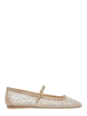 DOLCEVITA Reyes Crystal Embellished Ballet Flats - Gold Mesh