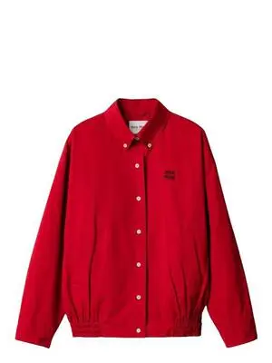 Miu Miu Heavy Poplin Blouson Jacket - Scarelet Redt