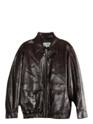 MAISON MARGIELA Faux Leather Jacket - Burgundy