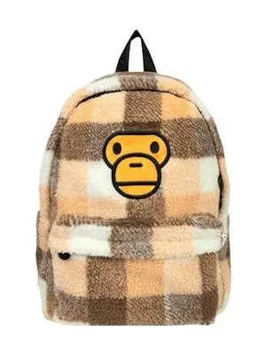 A BATHING APE Baby Milo Sherpa Fur Backpack - Cracker Khaki