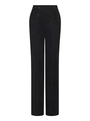 Giorgio Armani Button-appliqué Trousers - Black