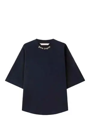 Palm Angels Curved-logo T-shirt - Blue