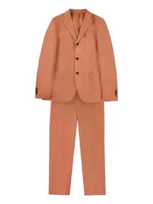 Incotex Single-breasted Linen Suit - Brown