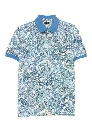 Etro Paisley-pattern Polo Shirt - Blue